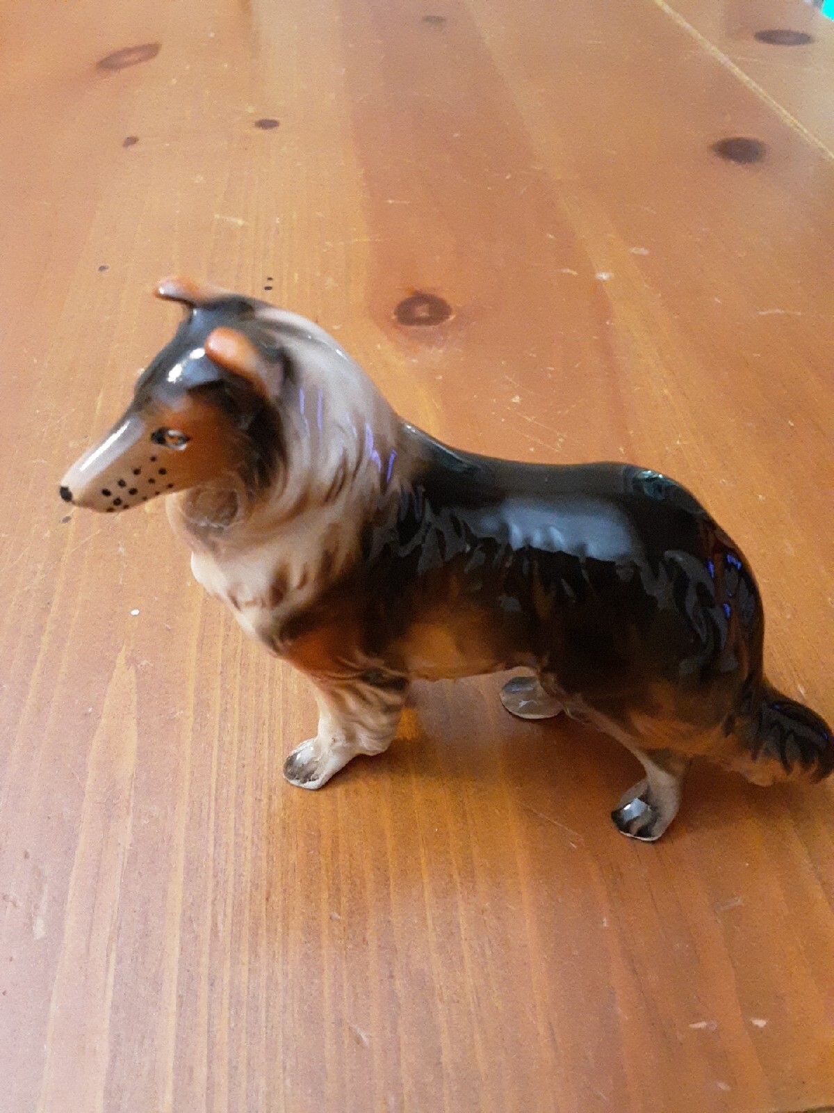 Vintage Ceramic Collie Dog Lassie Dog Figurine + 2 | eBay