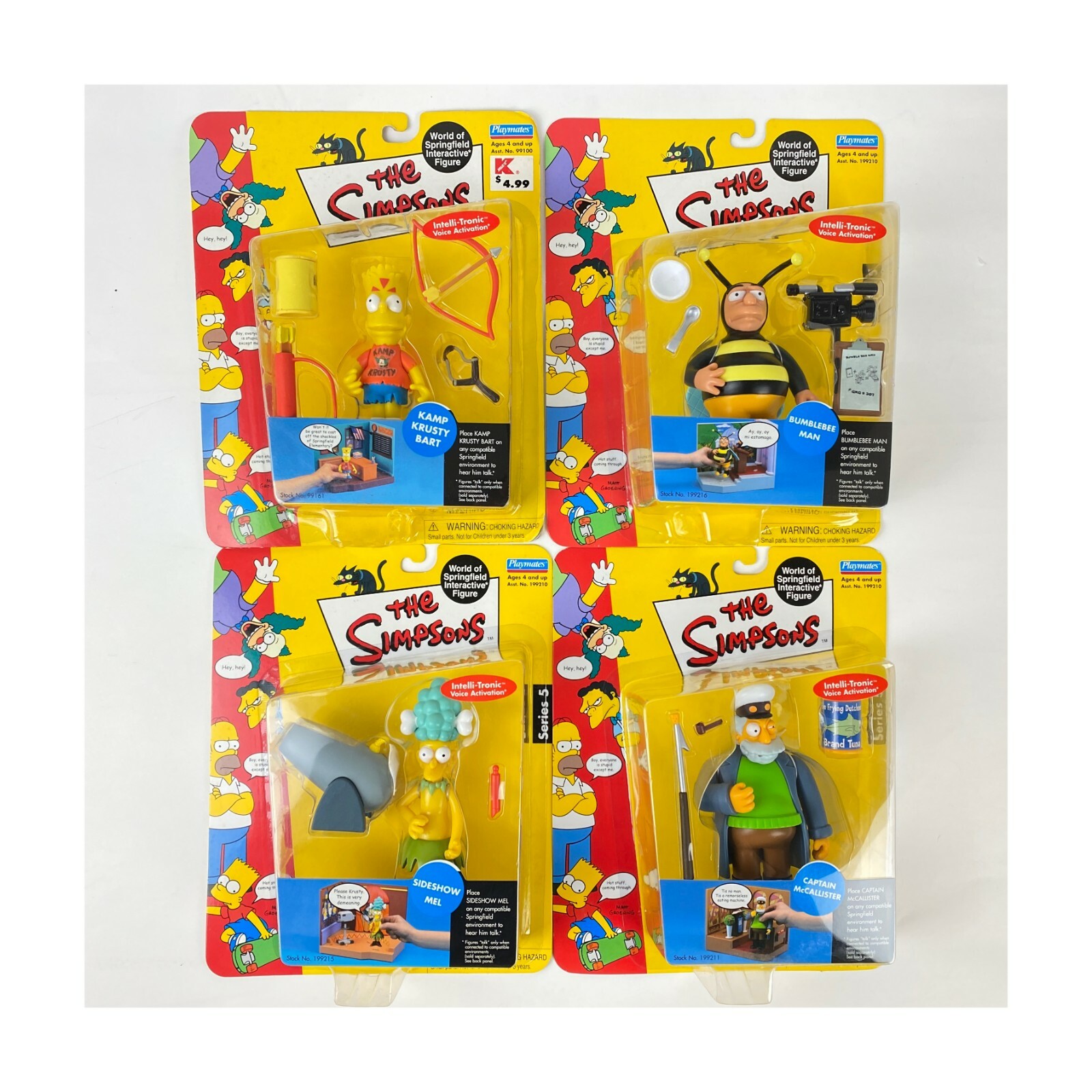 2000 The Simpsons Lot Of 4 World Of Springfield Interactive Figs ...