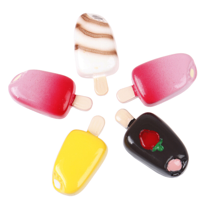 5Pcs Dollhouse Miniature Food Ice-cream DIY Dollhouse Kitchen Decor ...