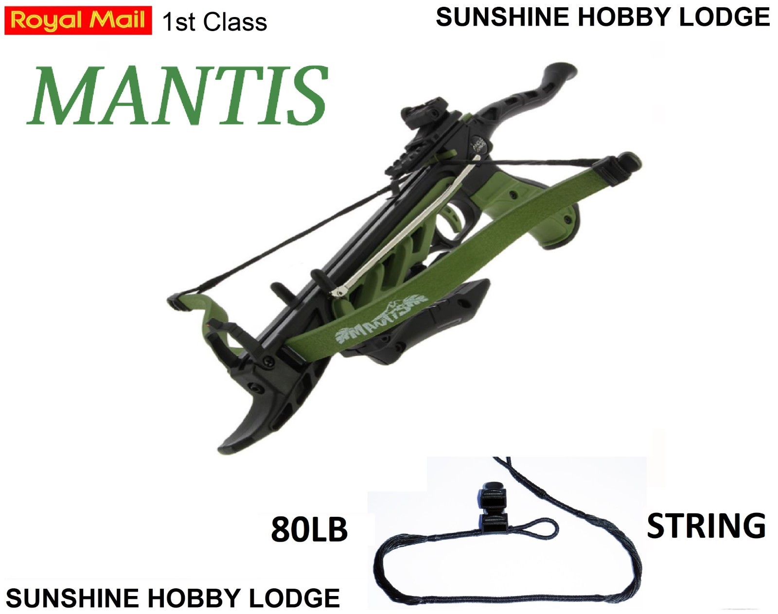 Crossbow String 80lb Pistol Xbow String & End Caps Fits Anglo Arms ...