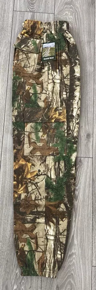 Realtree Camo Cargo Joggers Fleece Bottoms Men's Size: S To XXL Fishing ...