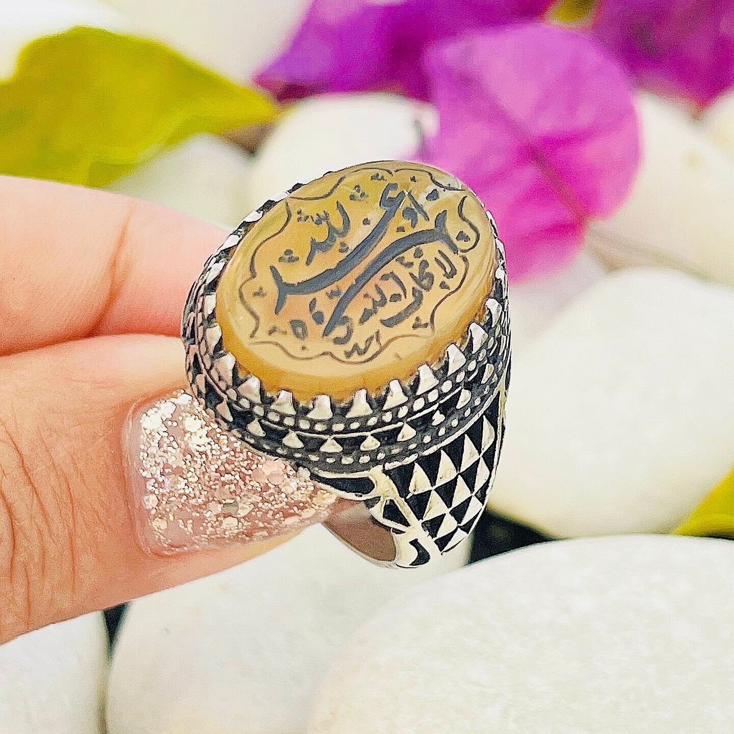 Handmade Arabic Shia Islamic Islam Calligraphy Men Woman Ring Special ...