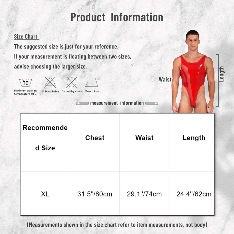 Men's PVC Leather Jumpsuit Backless Thong Bodysuit Leotard Jockstrap ...