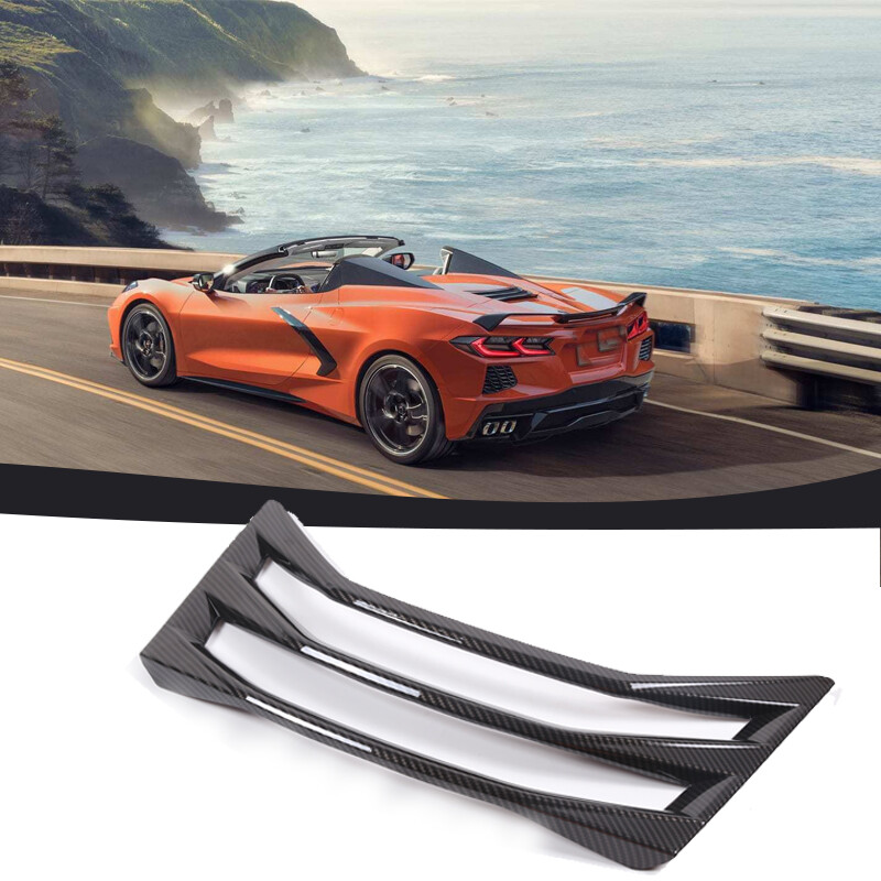 For Corvette C8 Convertible 20+ Carbon ABS Rear Hood Scoop Air Vent ...
