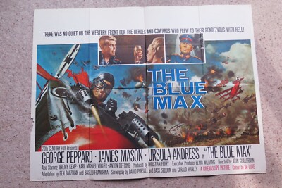 Blue Max Original Quad Movie Cinema Poster George Peppard Ursula ...