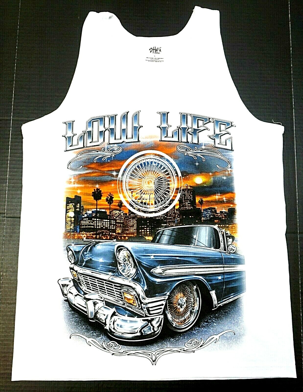 LOWRIDER Tank Top T-shirt Low Life Urban Streetwear Vest White MEDIUM ...