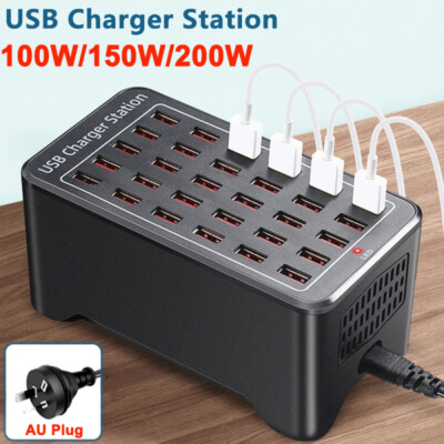 20/30/40 Port Multi USB Charger Quick Charge Fast Charging Station HUB ...