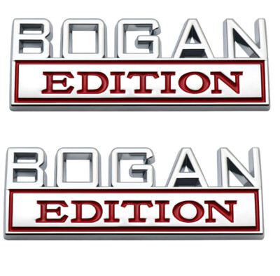2pc Chrome/Red BOGAN EDITION Emblems Badge Decal Car Truck Decal ...