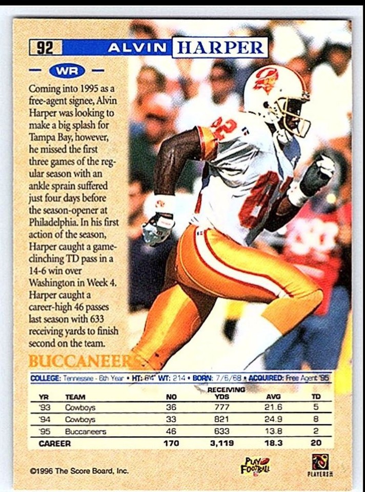 1996 Pro Line Printer's Proof Alvin Harper 92 | eBay