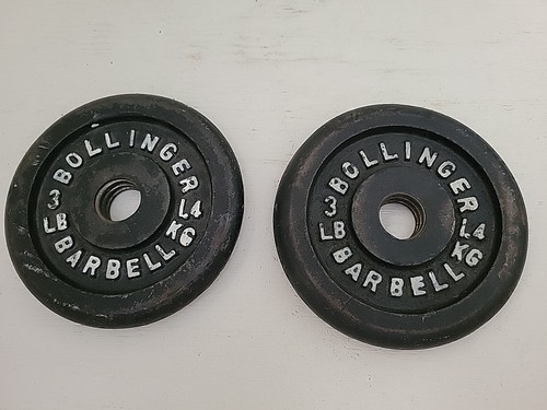 VTG Bollinger Barbell 3 Lbs Standard Threaded Weight Plates Set Of 2 | eBay