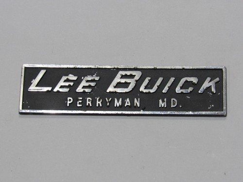 VTG Lee Buick Perryman Maryland Metal Dealership Badge Emblem Tag MD ...