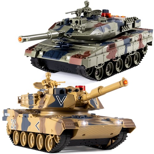 1/24 RC Battle Tank Set, Remote Control USA M1A2 and Ger Leopard II ...