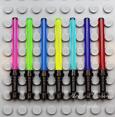 NEW Lego Star Wars Minifig 7 LIGHT SABER LOT Jedi Minifigure Weapon w ...
