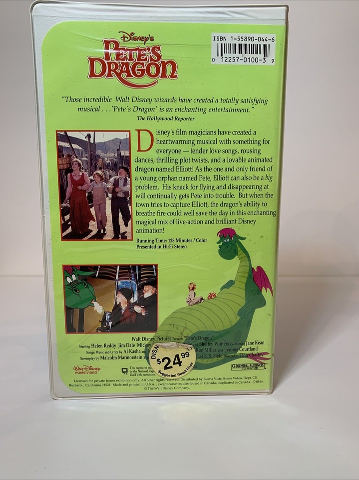 Pete's Dragon VHS Tape Clamshell Original 1977 Walt Disney Classic ...