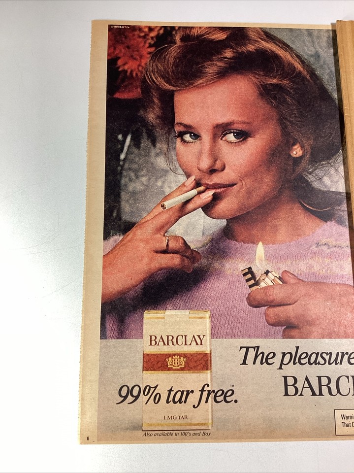 Pretty Girl Smokes Barclay Cigarettes Atlanta GA Print Ad 1981 AJC ...