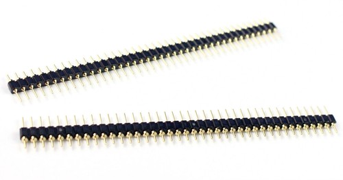 Gold Plated 2.54mm Male 40 Pin Single Row Straight Round Pin Header ...