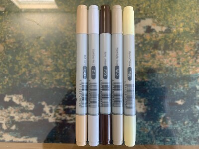 Copic Ciao Markers Pack of 5 Set (E43 C-1 E29 W-2 Y00) Brown White Tan ...