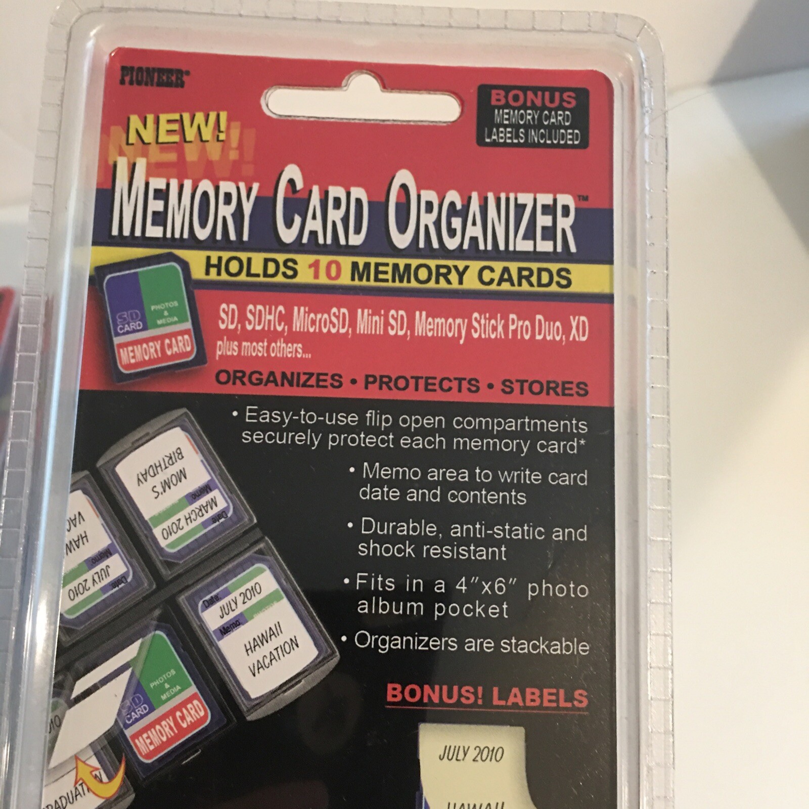 Pioneer Photo Albums Mc010 Memory Card Organizer 10 Compartment for ...