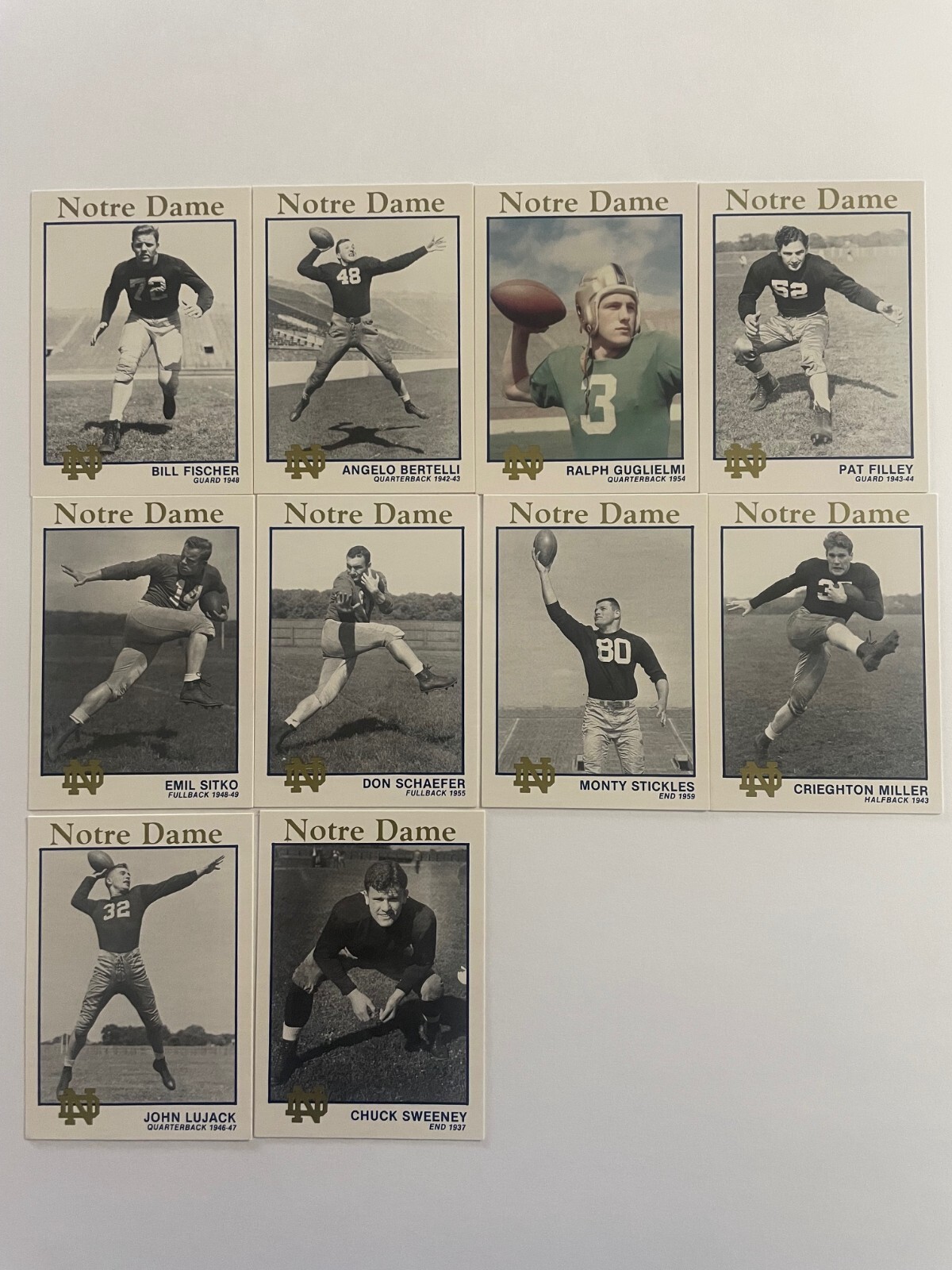 Notre Dame 1935-59 College Football Card Set # 1-23 Mint | eBay