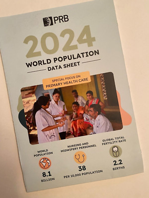 World Population Data Sheet Foldout Population Reference Bureau NEW | eBay