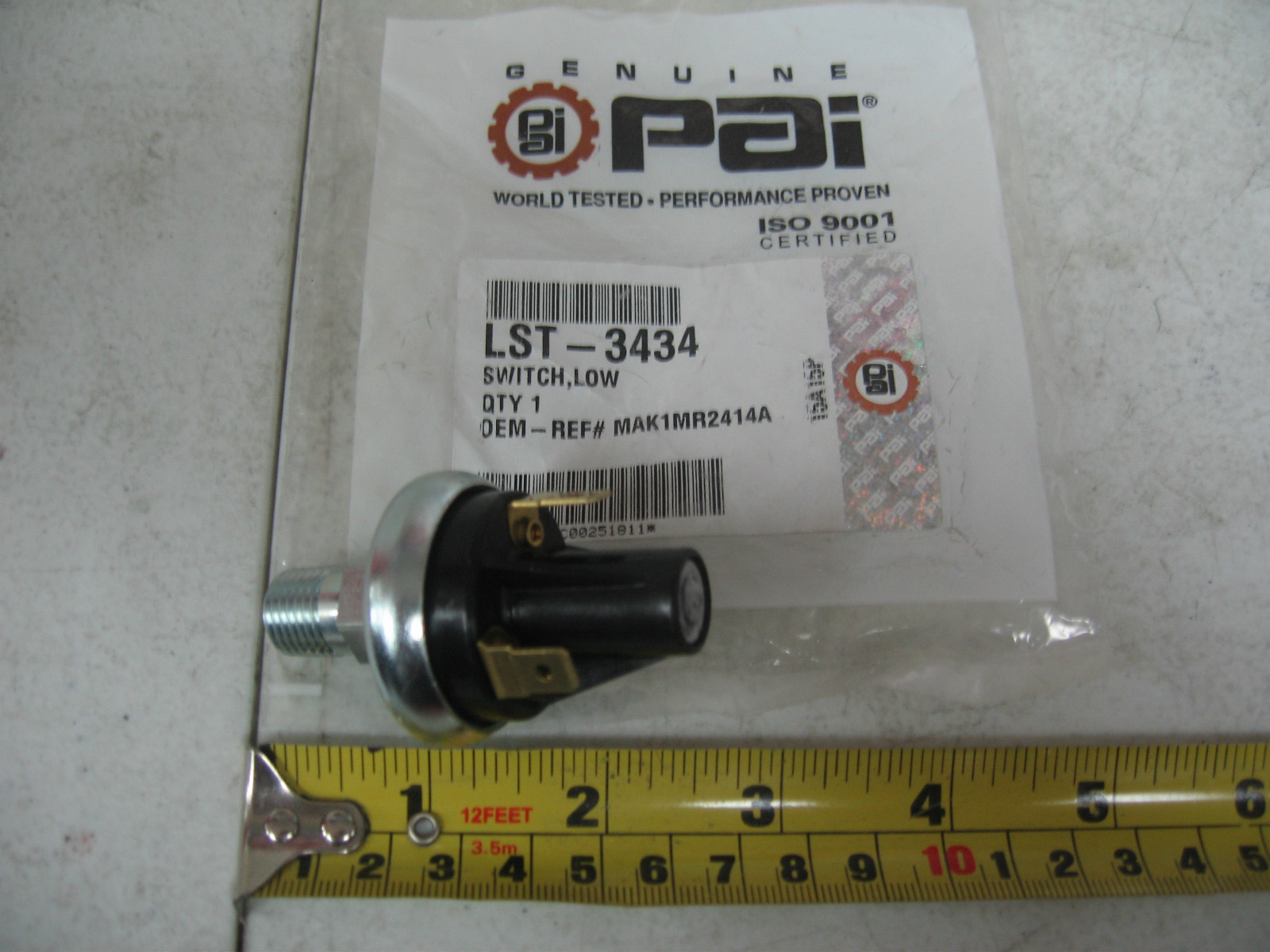 Low Pressure Switch for CH Model LP3. PAI# LST-3434 Ref.# Mack 1MR2414A ...