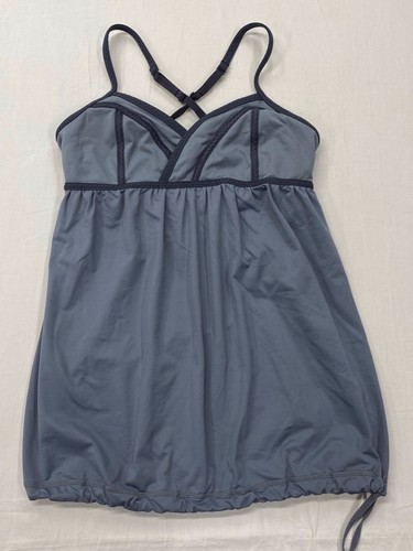 Lululemon Rehearsal Tank SZ 4 Blurrsed Grey Drawstring Hem Adjustable ...
