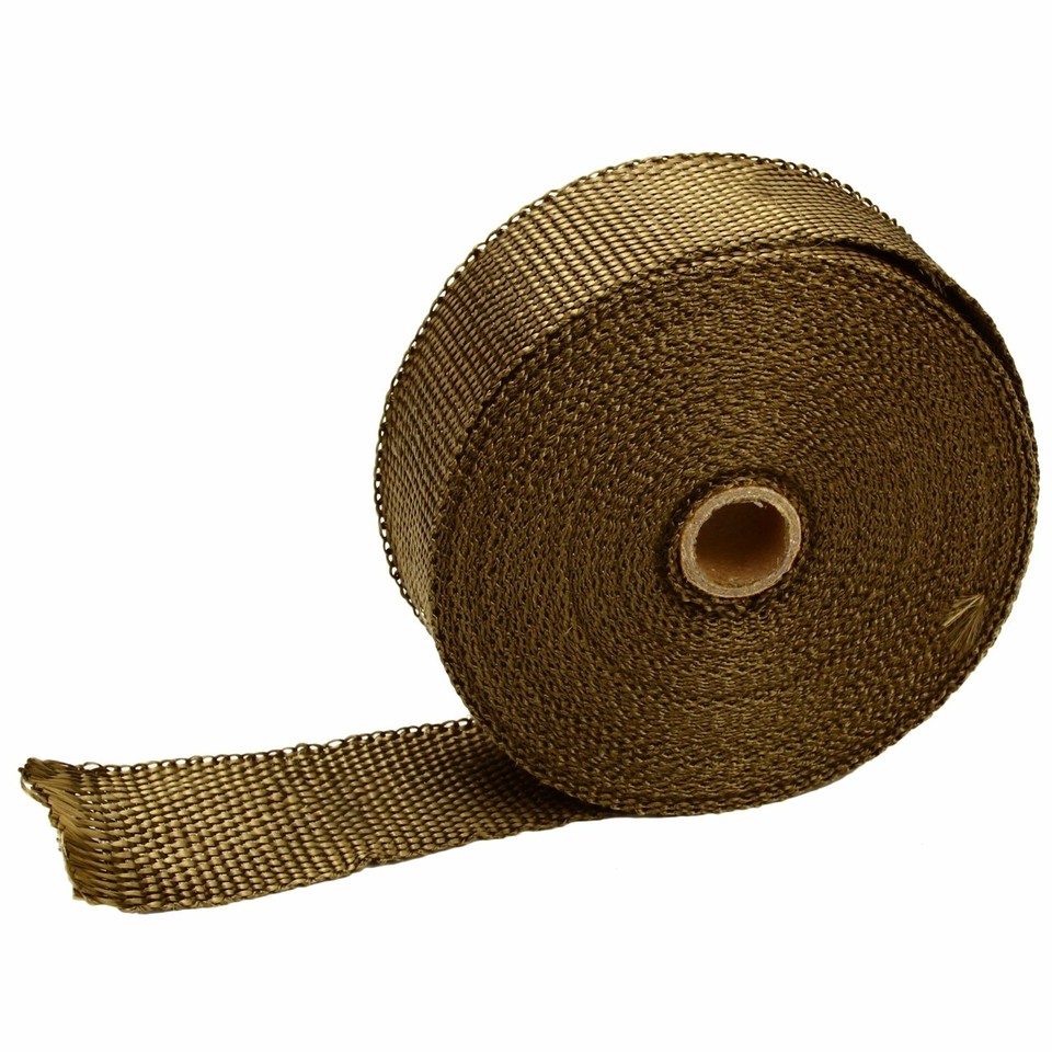2 Rolls x Titanium Lava Header Manifold Exhaust Heat Wrap Tape 20 Ties ...