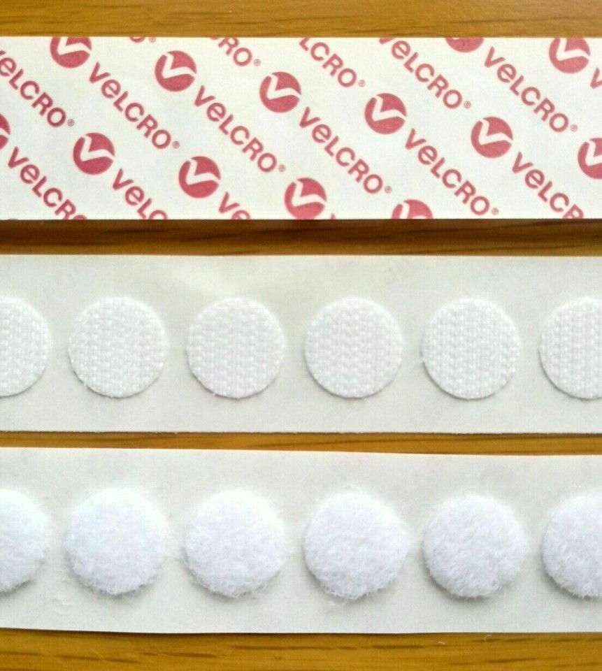 VELCRO® Brand Hook And Loop Stick On Dots/Coins/Spots Black or White ...