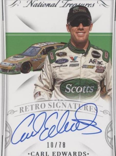 2022 Panini National Treasures - Retro Signatures Carl Edwards #RS-CE ...