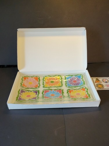 Peggy Karr Glass Daisy Floral Multi Color Plate 13.75 Inch in Box | eBay
