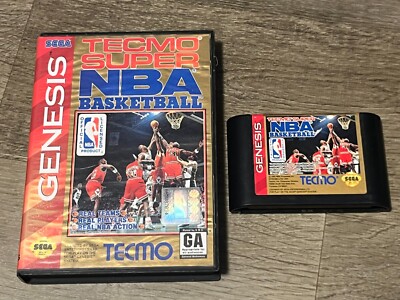 Tecmo Super NBA Basketball Sega Genesis Game + Box Authentic | eBay