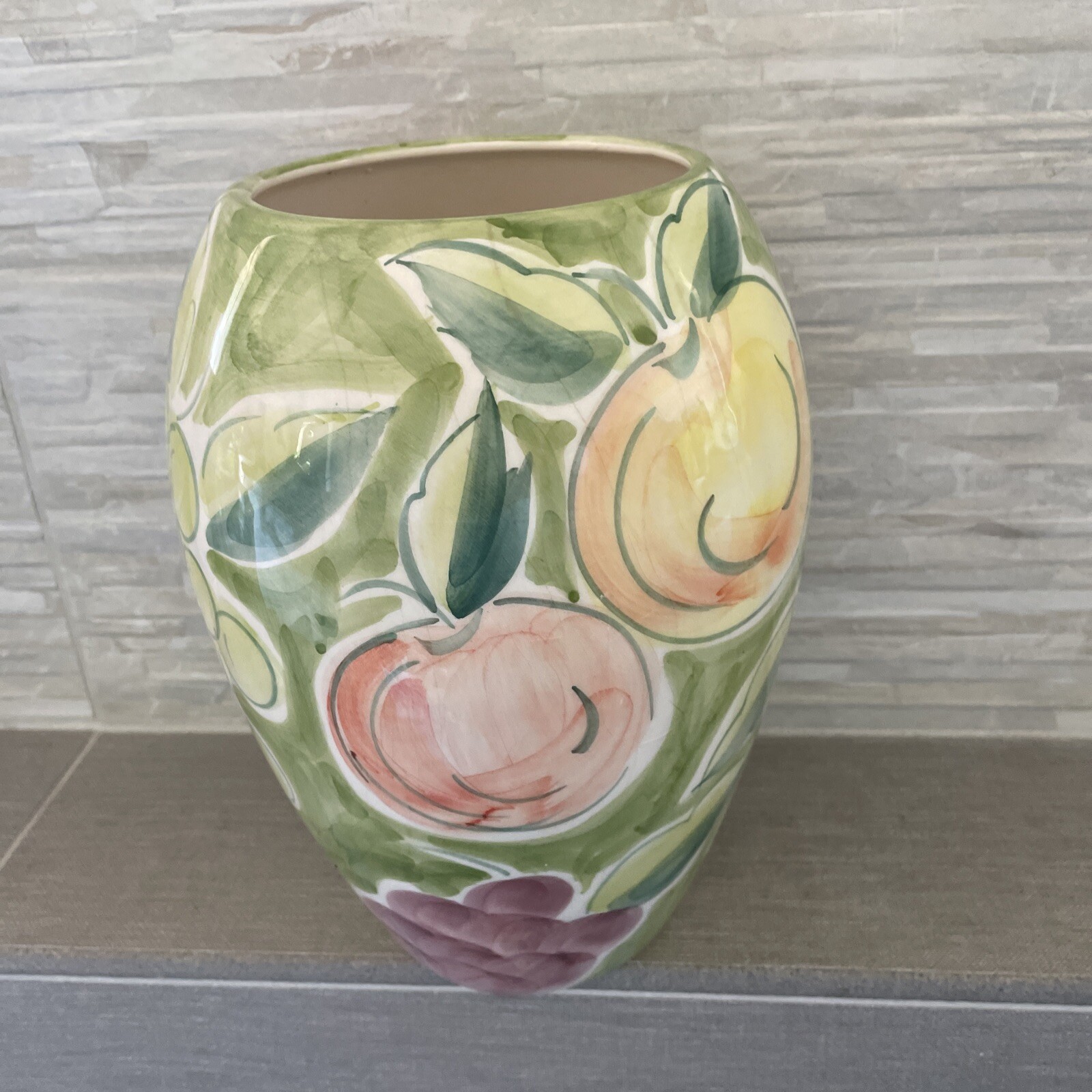 Vintage Large Hand Painted Pottery Vase Made in Portugal 10” Tall | eBay