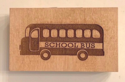 School Bus Rubber Stamp, Clearsnap, Wood Mount 3" x 1-3/4", NEW | eBay