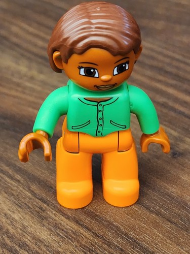 LEGO DUPLO MOTHER HISPANIC WOMAN MOM Green Shirt Orange Pants ...
