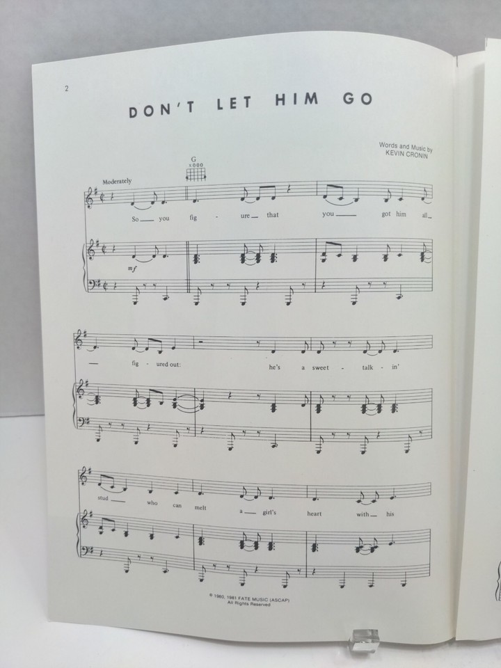Dont Let him Go REO Speedwagon Sheet Music New Old Stock Piano Guitar ...