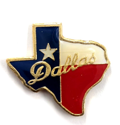 Dallas Texas State Map Lone Star Blue Red White Gold Tone Enamel Pin ...