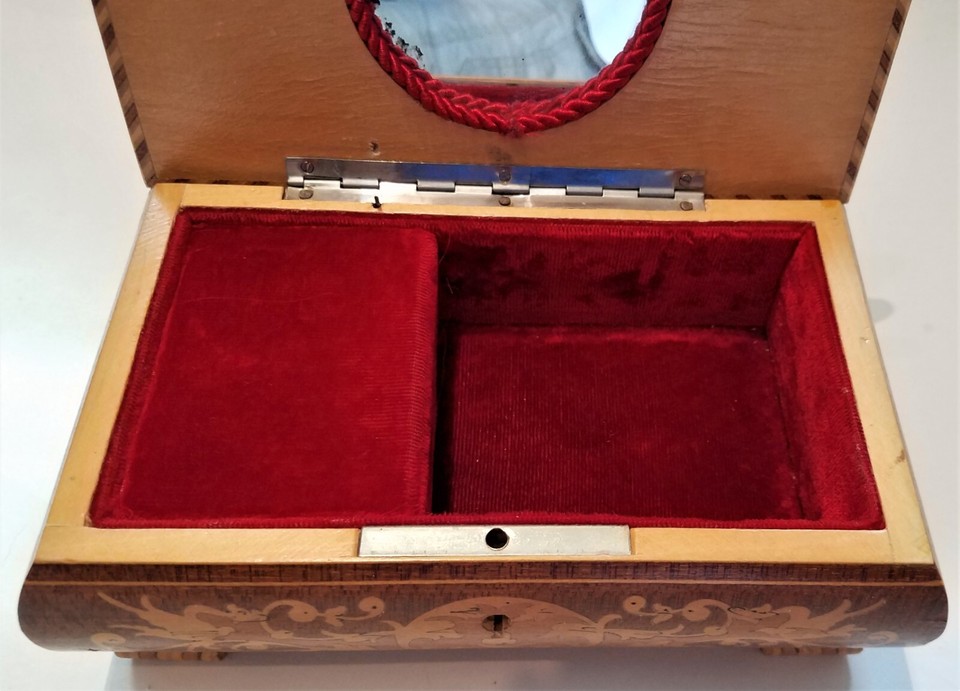 beautiful inlaid marquetry Italian Music Box case Lador movement repair ...