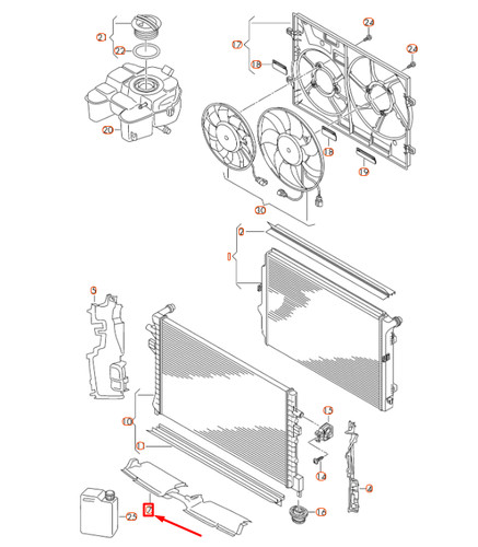 OEM VOLKSWAGEN PASSAT B8 RADIATOR AIR GUIDE 3G0121330B GENUINE NO DUTY ...