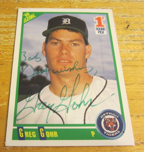 Greg Gohr Autographed Signed 1990 Score #679 ROOKIE Card MLB Detroit ...