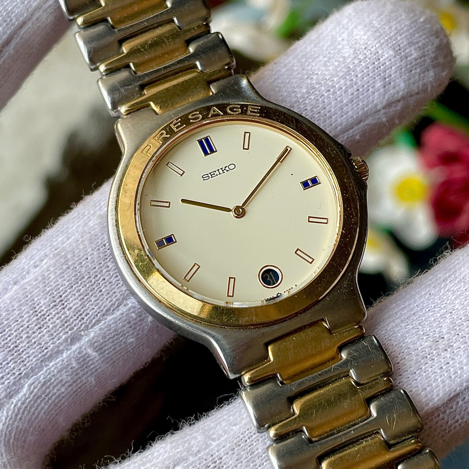Vintage Seiko Presage Quartz Two Tone Men's Watch 9539-6000 | eBay