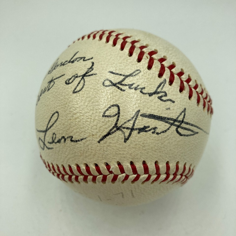 Leon Hart Signed Vintage American League Baseball Heisman Trophy Winner ...