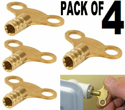 4Pcs Radiator Plumbing Bleed Bleeding Key Solid Brass for Venting Air ...