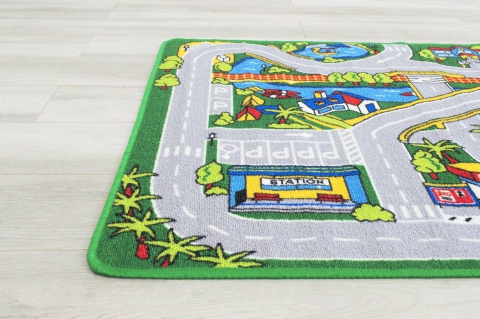 Kids Car Road Rugs City Map Play mat for Classroom/Baby Room Non-Slip ...