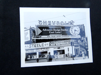 Found Vintage Photo Steele CHEVROLET CAR DEALER Neon Signs Billboard | eBay