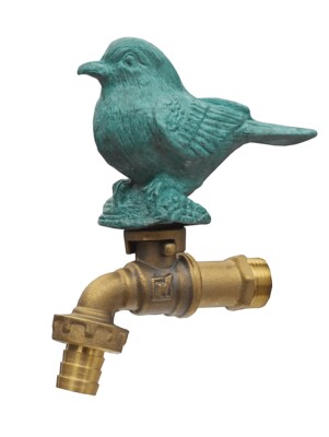 Brass Garden GREEN BIRD Spigot Faucet Tap Vintage Water Home Decor ...