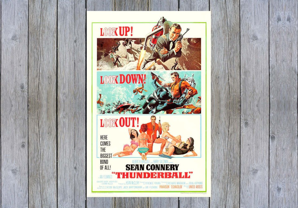 1965 THUNDERBALL VINTAGE ACTION MOVIE POSTER PRINT 24x16 9MIL PAPER | eBay