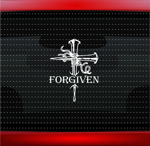 Forgiven Cross Nails Christian Car Decal Truck Window Vinyl Sticker (20 ...