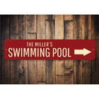 Personalized Swimming Pool Arrow Family Name Metal Decor Sign | eBay