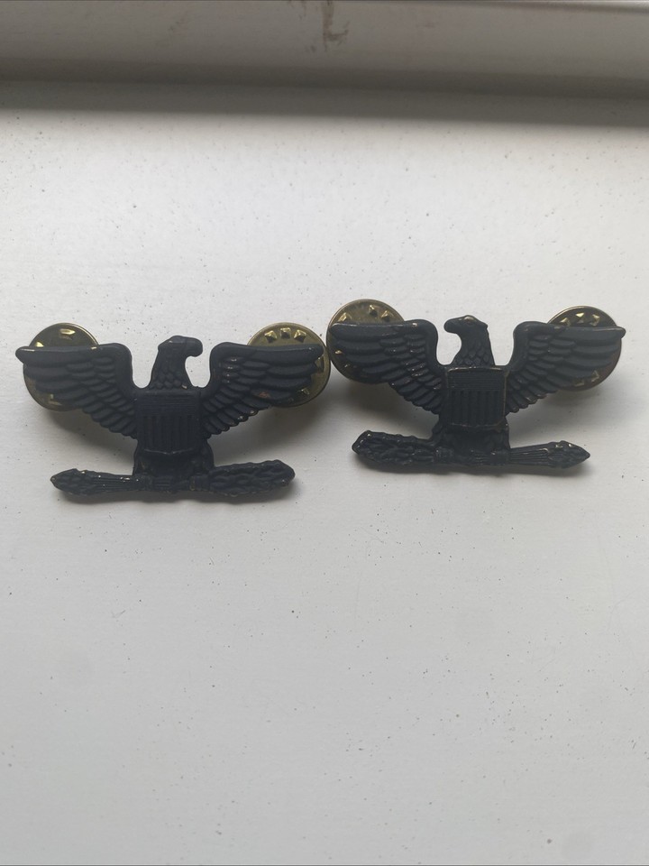 Military Insignia Subdued Pin On Rank Pair Full Bird Colonel Black ...