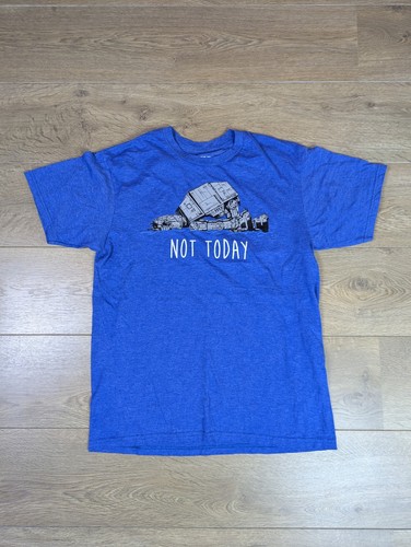 Star Wars Mad Engine Graphic T Shirt Not Today ATAT Medium Blue Short ...